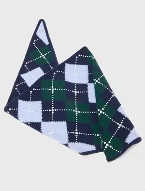 Maje Wool Argyle Triangle Scarf