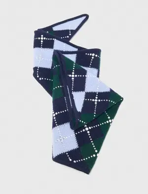 Maje Wool Argyle Triangle Scarf