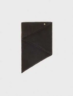 Maje Yak Blend Triangle Scarf - Dark Brown