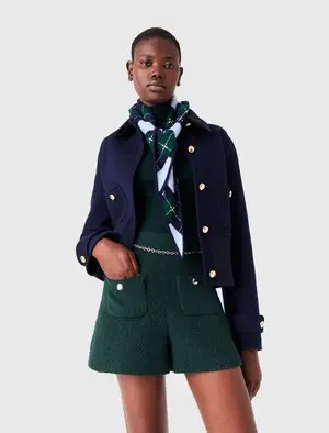 Maje Tweed Shorts With Chain Detail