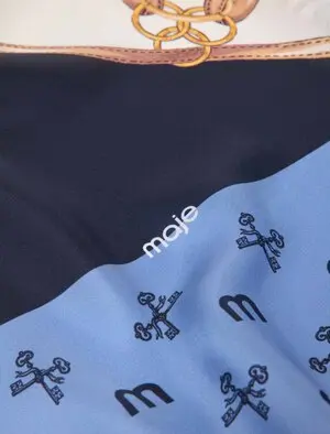 Maje Equestrian Motif Silk Scarf