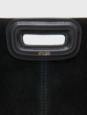Maje Suede Mini M Bag With Fringes