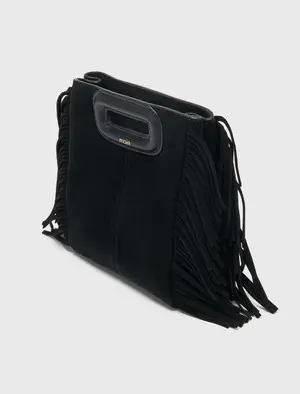Maje Suede Mini M Bag With Fringes