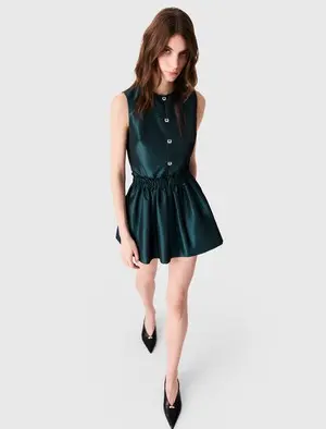 Maje Satin Jumpsuit With Jewel Buttons