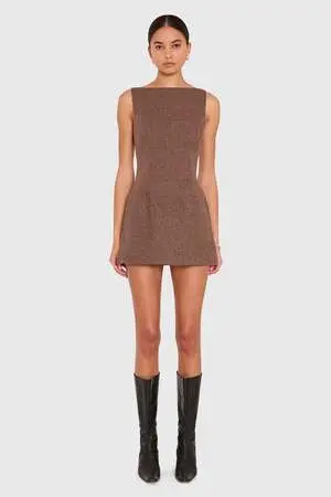 Amanda Uprichard Ines Romper In Heritage Tweed