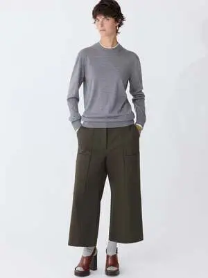 CALLAS MILANO Military Wide-leg Cropped Pants