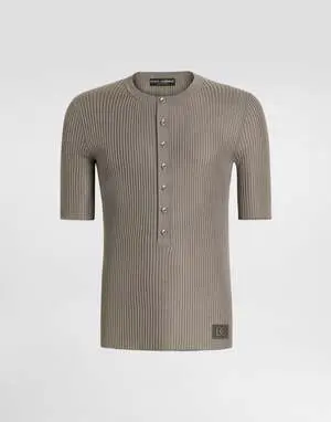 Dolce & Gabbana Serafino Ribbed Silk Pullover