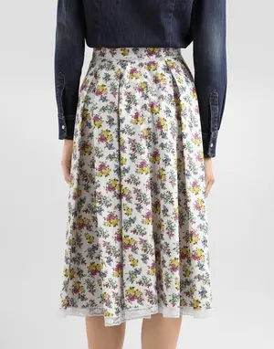 Dolce & Gabbana Floral-print Poplin Midi Skirt