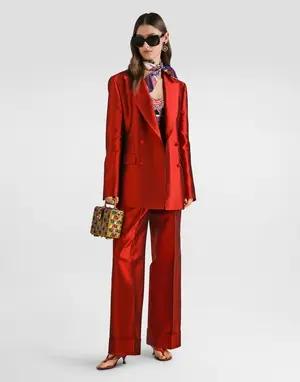 Dolce & Gabbana Carretto-print Charmeuse Top