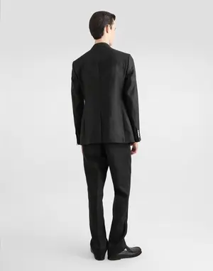 Dolce & Gabbana Double-breasted Linen Jacket With Patch