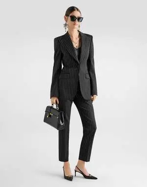 Dolce & Gabbana Turlington Single-breasted Jacket In Pinstripe Wool