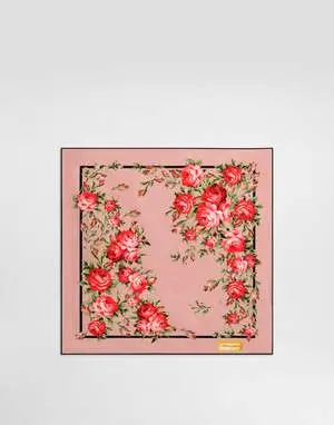 Dolce & Gabbana Rose Bouquet-print Silk Twill Scarf 50x50 - Multicolor