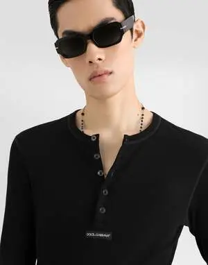 Dolce & Gabbana Serafino Jersey T-shirt With Logo