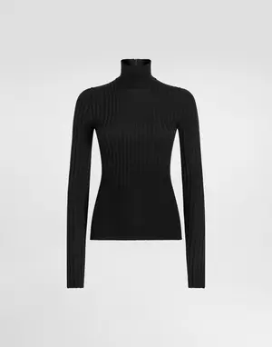 Dolce & Gabbana Ribbed Wool Turtleneck Pullover