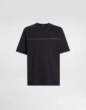 Dolce & Gabbana Cotton T-shirt With Logo - Blue