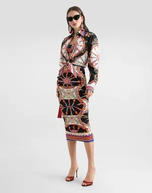 Dolce & Gabbana Carretto-print Viscose Jersey Top - Multicolor