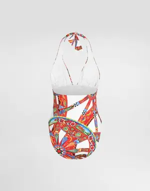 Dolce & Gabbana Carretto-print One-piece Swimsuit