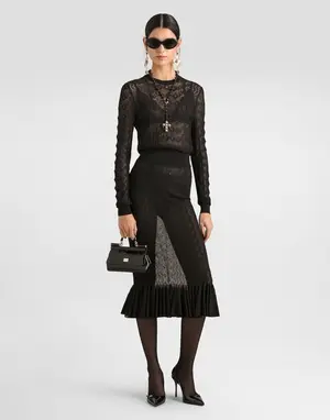 Dolce & Gabbana Lace-stitch Knit Skirt