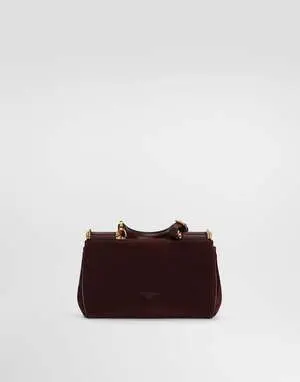 Dolce & Gabbana Mini My Sicily Handbag In Split Leather - Bordeaux