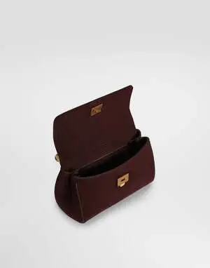 Dolce & Gabbana Mini My Sicily Handbag In Split Leather - Bordeaux