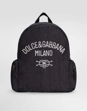 Dolce & Gabbana Denim Backpack With Logo