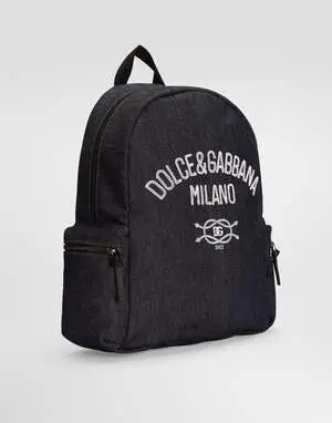 Dolce & Gabbana Denim Backpack With Logo
