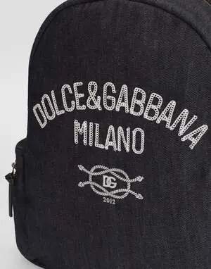 Dolce & Gabbana Denim Backpack With Logo