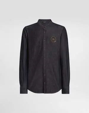 Dolce & Gabbana Denim Martini Shirt With Patch
