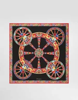Dolce & Gabbana 70x70 Carretto-print Silk Twill Scarf - Multicolor
