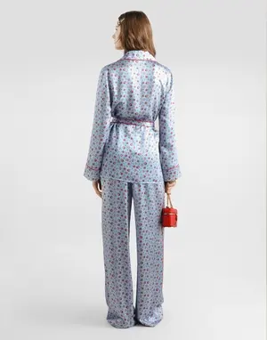 Dolce & Gabbana Small Rose-print Silk Vanity Shirt