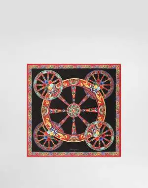 Dolce & Gabbana 50x50 Carretto-print Silk Twill Scarf - Multicolor
