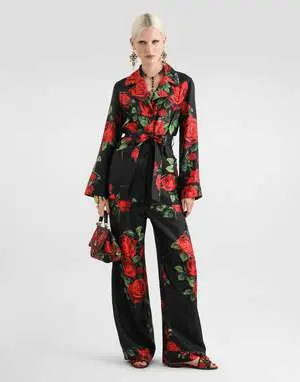 Dolce & Gabbana Rose-print Vanity Twill Shirt