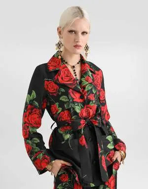 Dolce & Gabbana Rose-print Vanity Twill Shirt