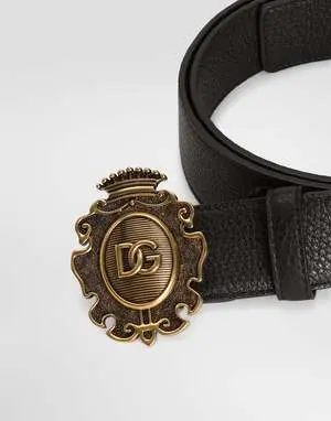 Dolce & Gabbana Logo Buckle Calfskin Belt
