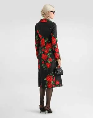 Dolce & Gabbana Rose-print Satin Lace Top