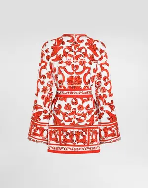 Dolce & Gabbana Majolica Print Charmeuse Shirt