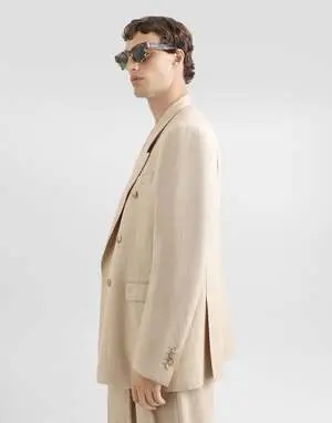 Dolce & Gabbana Double-breasted Tweed-effect Silk And Hemp Jacket