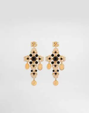 Dolce & Gabbana Filigree Cross Clip Earrings - Gold