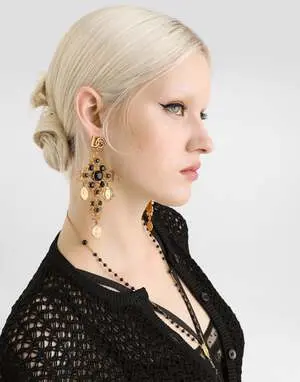 Dolce & Gabbana Filigree Cross Clip Earrings