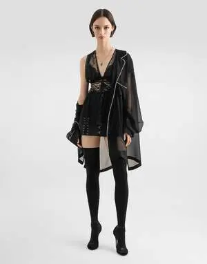 Dolce & Gabbana Polka Dot Lace Embellished Top
