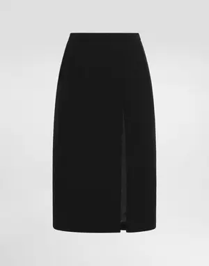 Dolce & Gabbana Double Wool Skirt With Front Slit