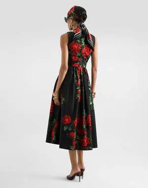 Dolce & Gabbana Rose-print Poplin Dress