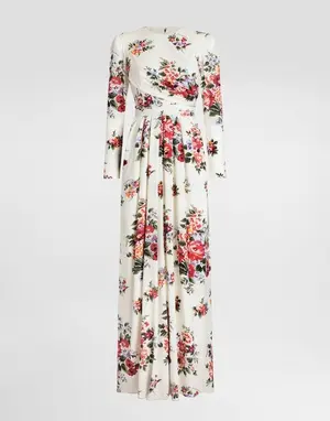 Dolce & Gabbana Flower Bouquet-print Charmeuse Maxi Dress - Multicolor