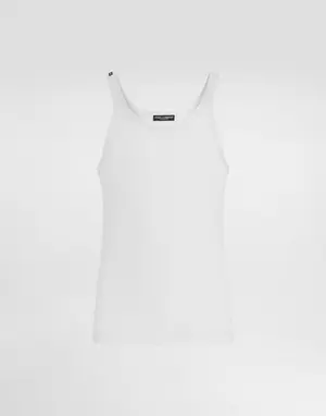 Dolce & Gabbana Ribbed Cotton Tank Top - Grey