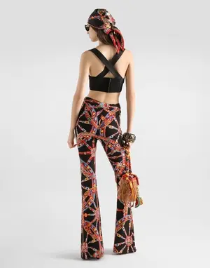 Dolce & Gabbana Carretto-print Viscose Jersey Flare Leggings