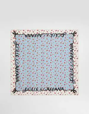 Dolce & Gabbana Small Rose-print Silk Twill Scarf 70x70 - Multicolor