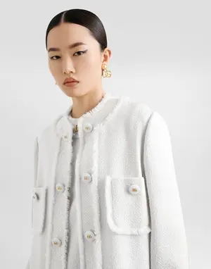 Dolce & Gabbana Single-breasted Raschel Tweed Coat
