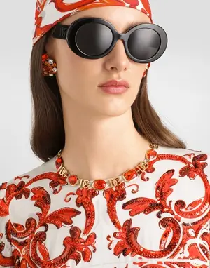 Dolce & Gabbana Logo Necklace With Red Stones