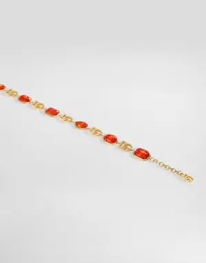 Dolce & Gabbana Logo Necklace With Red Stones