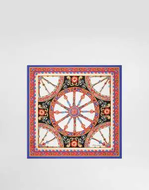 Dolce & Gabbana 50x50 Carretto-print Silk Twill Scarf - Multicolor
